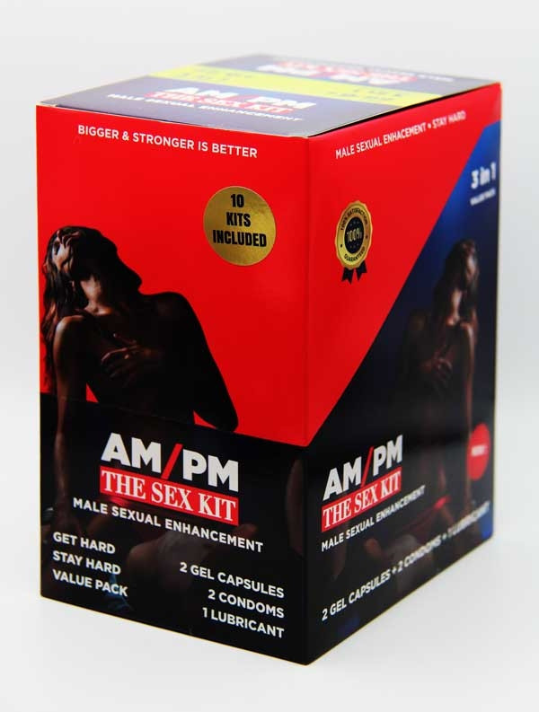 AM/PM The Sex Kit – Natural Male Enhancement Pills with Condoms & Lube | Boost Stamina & Performance