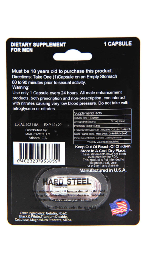 Hard Steel 1000K – Natural Male Enhancement Pill | Boost Libido, Energy ...